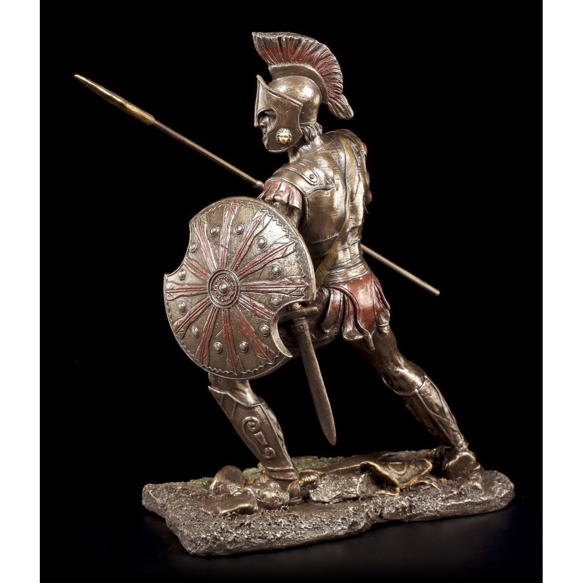 Statuie Decorativa lui Ahile Erou al Razboiului Troian, Rasina, Bronz ...