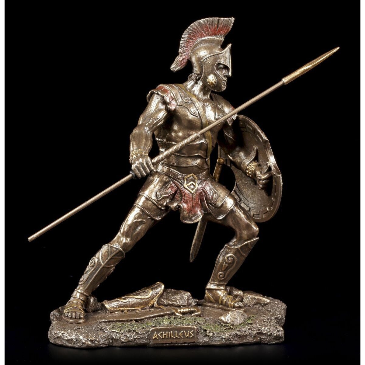 Statuie Decorativa lui Ahile Erou al Razboiului Troian, Rasina, Bronz ...
