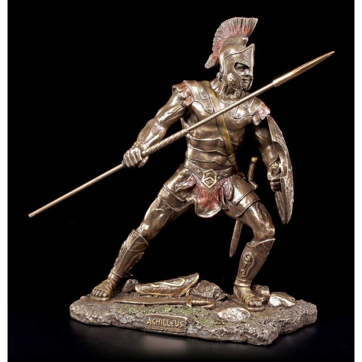 Statuie Decorativa lui Ahile Erou al Razboiului Troian, Rasina, Bronz ...