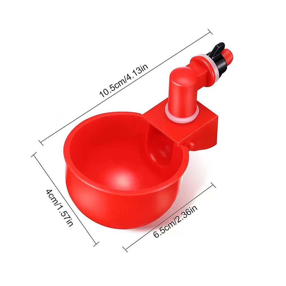 Set 5 boluri automate de apa pentru pui, PVC, Rosu - eMAG.ro