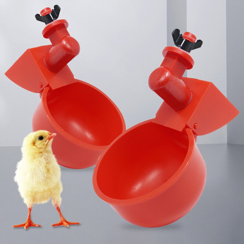 Set 5 boluri automate de apa pentru pui, PVC, Rosu - eMAG.ro