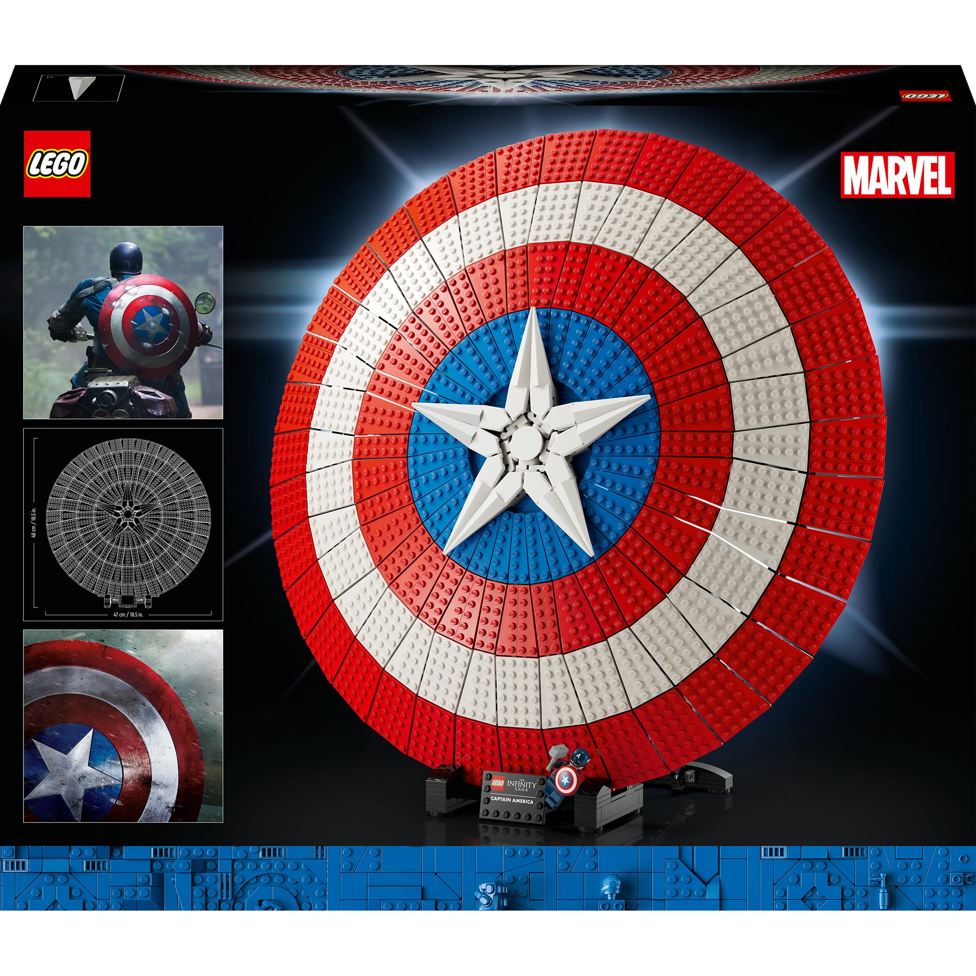 LEGO® Marvel - Scutul lui Captain America 76262, 3128 piese - eMAG.ro