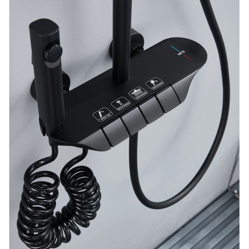 Coloana de dus piano style, Set dus baie cu suport culisant, dus fix ...