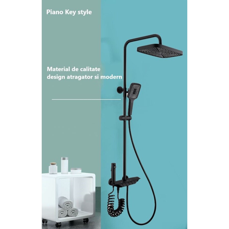 Coloana de dus piano style, Set dus baie cu suport culisant, dus fix ...