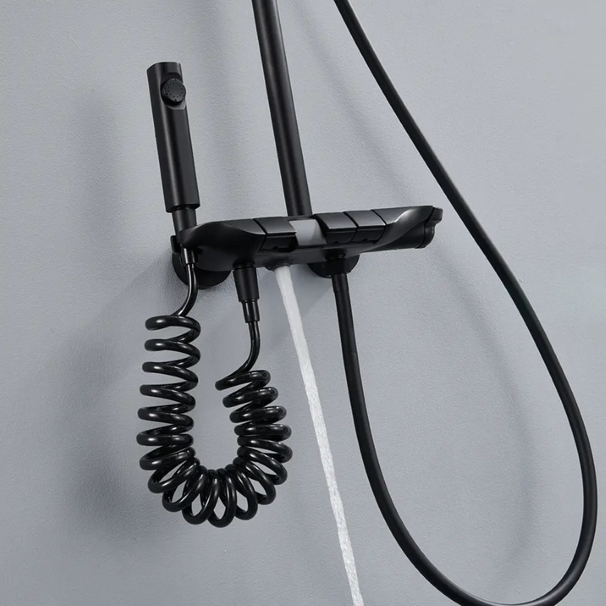 Coloana de dus piano style, Set dus baie cu suport culisant, dus fix ...