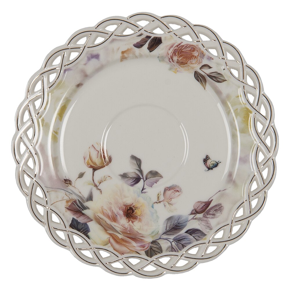 Set 4 cesti portelan Rose 12x9x7 cm, 15x1 cm, 200 ml - eMAG.ro