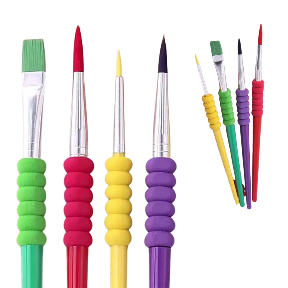 Set de pensule de pictat, Lemn/Par sintetic, 4 buc - eMAG.ro