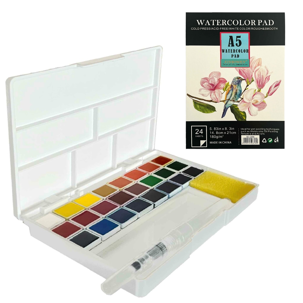 Set bloc desen/acuarele, Wielorybie Rzeczy, Plastic/Hartie, 21x14.8 cm ...