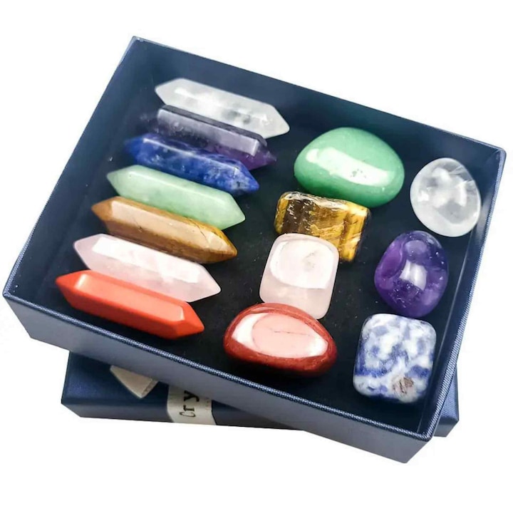 Set 7 Pietre Semipretioase Si 7 Cristale Vindecatoare Super Trends® Cu ...