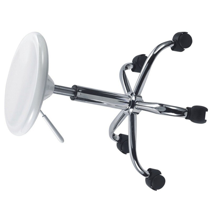 Scaun laborator Berna, alb, baza cromata, polipropilena, reglabil pe ...