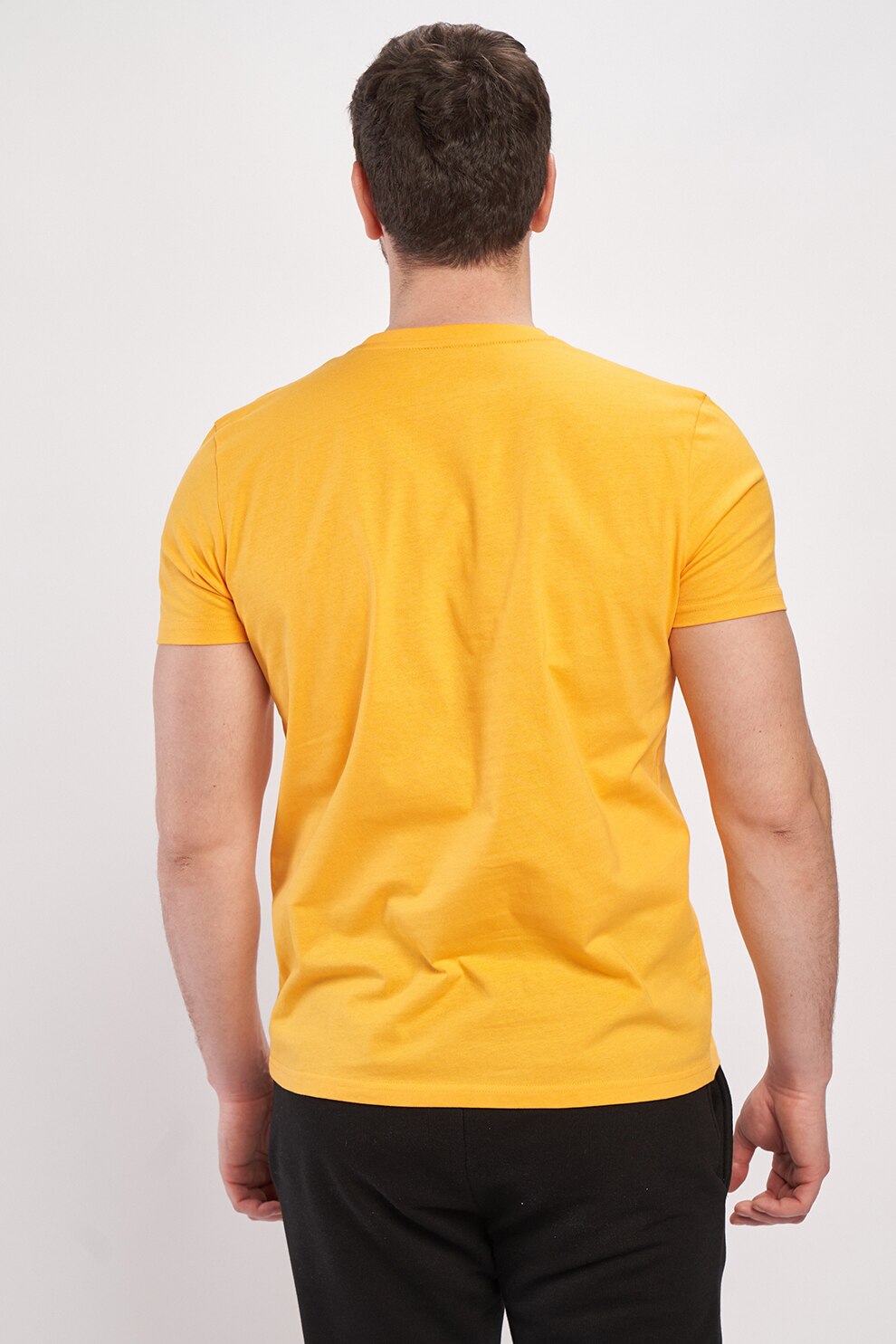 KVL by KENVELO, Tricou cu decolteu la baza gatului si logo, Galben ...