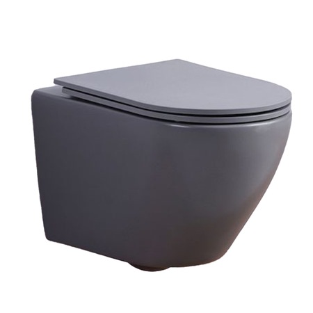 Vas Wc, Gri Mat, Power Color, Rimless, 49x36 cm, montaj suspendat ...