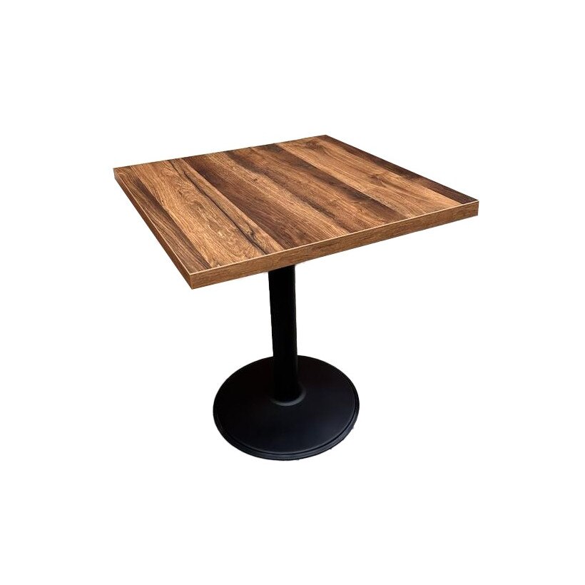 Masa patrata bistro 68x68x76cm, stejar hunton inchis, picior central ...