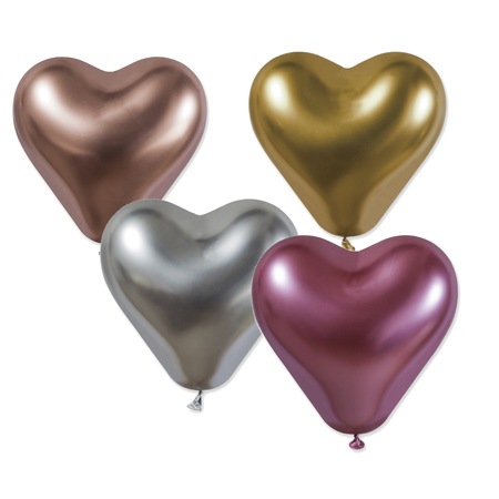 Set 25 baloane inimi chrome asortate, 30 cm, Gemar - eMAG.ro