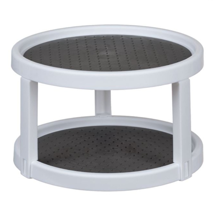 Tava organizare, bucatarie, rotativa 360 grade, pe 2 nivele, plastic ...
