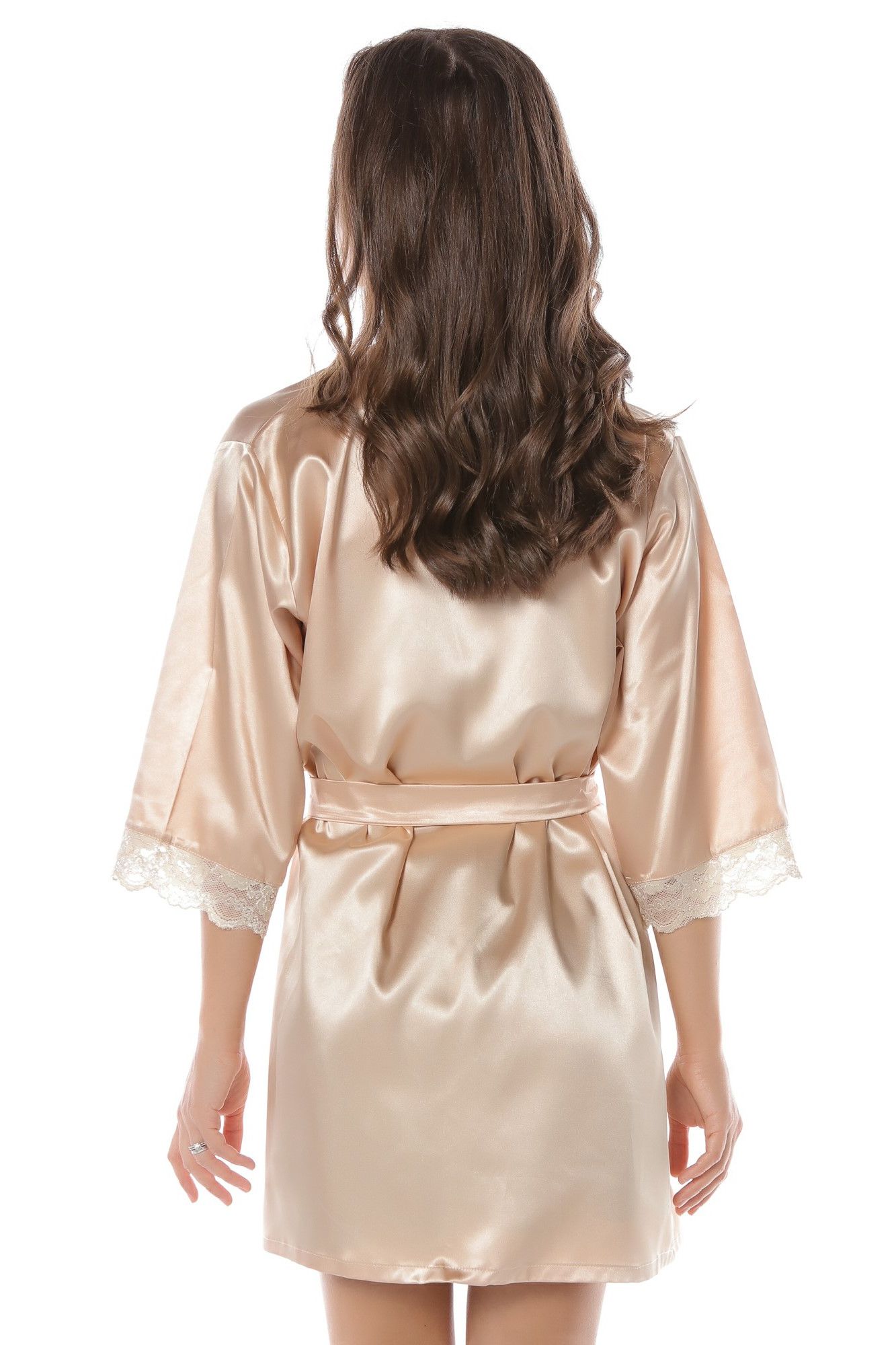 Halat dama Satin Bella Collection, Model Alina, Bej, L INTL - eMAG.ro