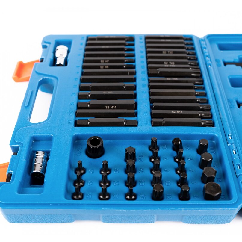 Trusa biti 62 piese otel S2 30 - 100 mm albastru - eMAG.ro