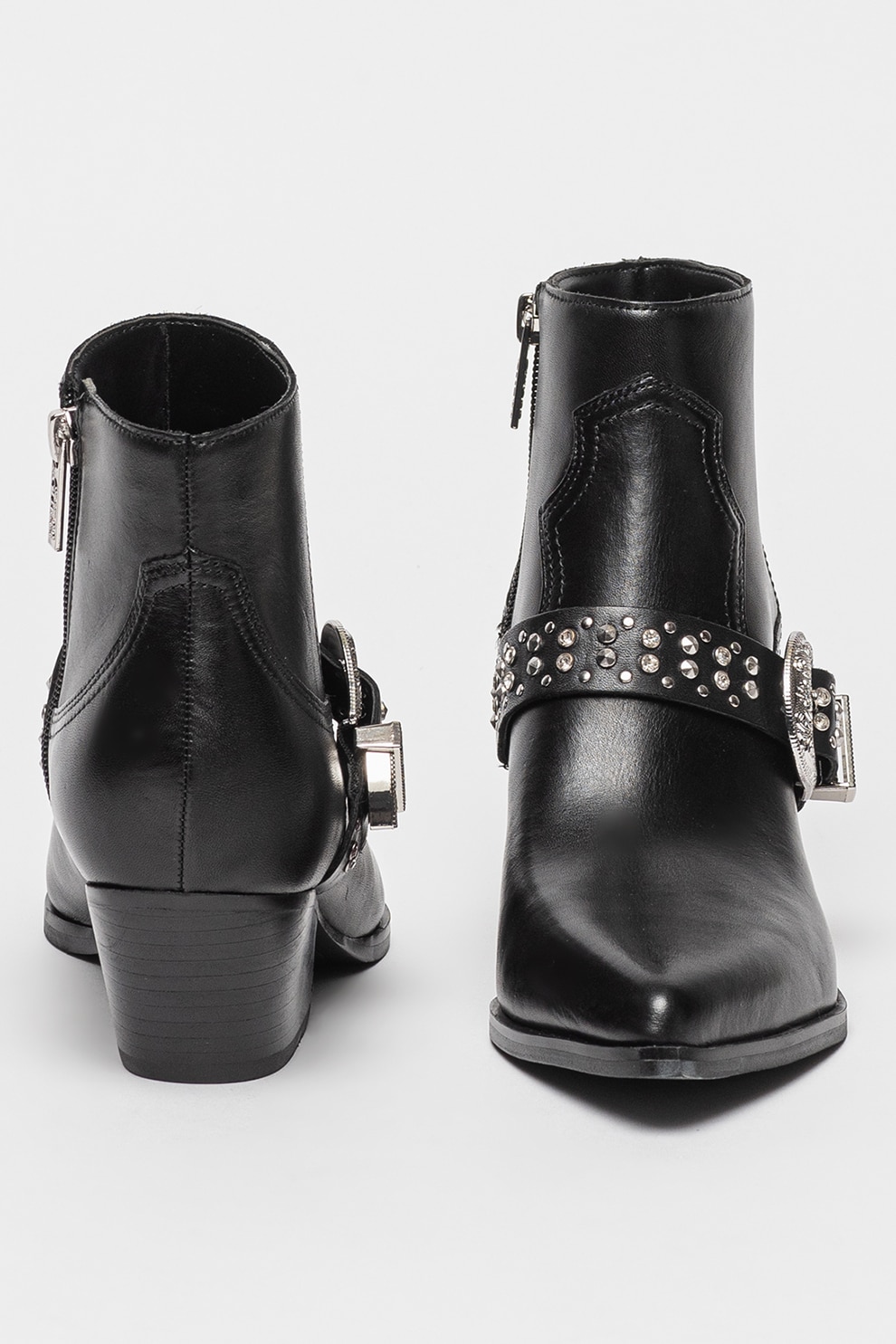 Guess, Botine cu toc cubanez Hermine, Negru, 35 - eMAG.ro