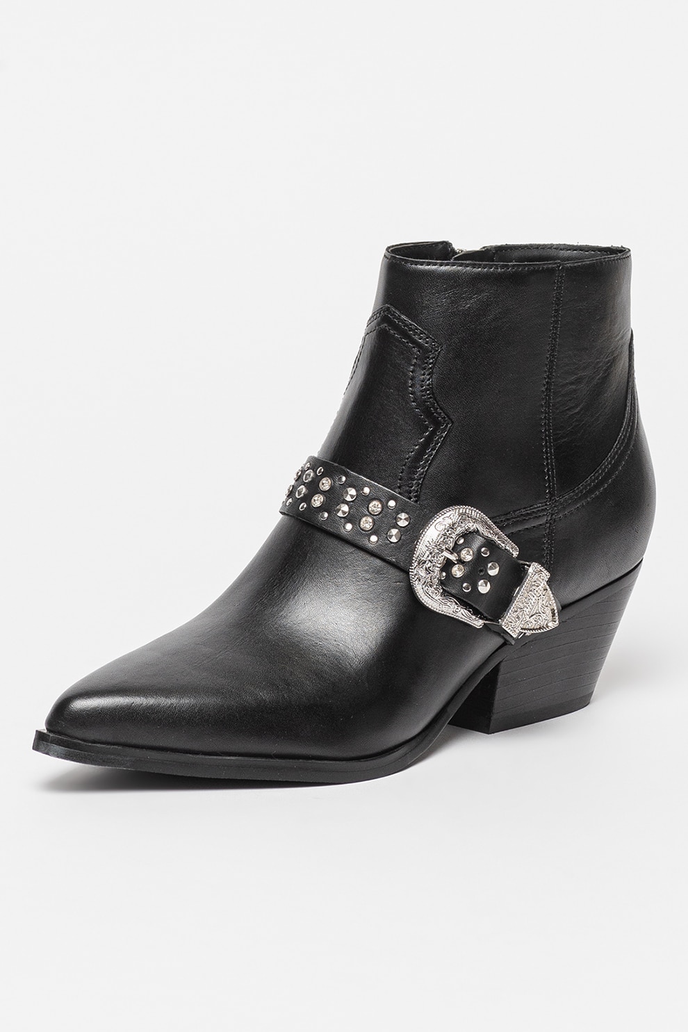 Guess, Botine cu toc cubanez Hermine, Negru, 35 - eMAG.ro