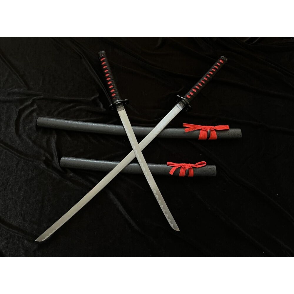 Set de 2 Sabii cu Teaca cu Suport, din Otel Carbon, Lemn, Negru, 4KM84 ...