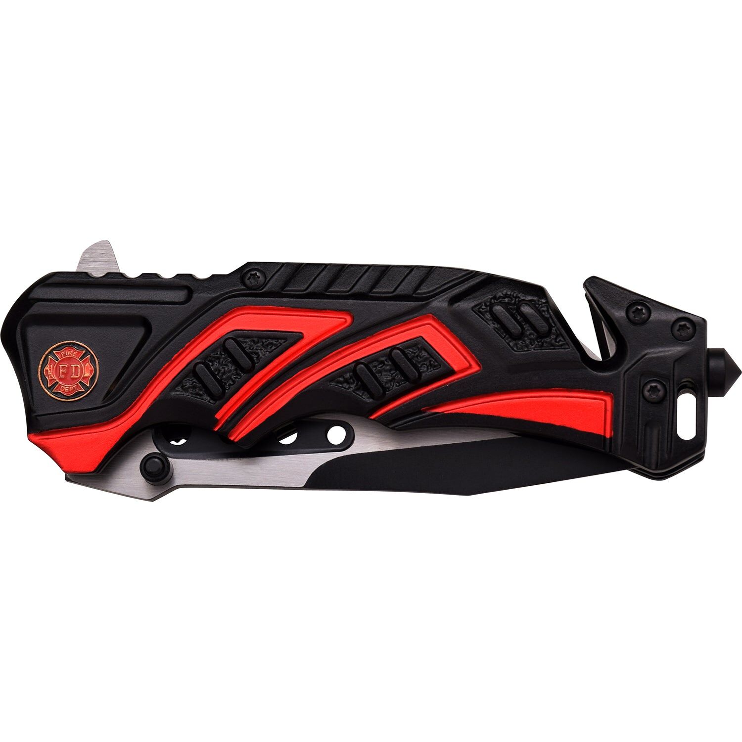 Cutit de Camping, Inox, Negru si Rosu, MT-A865FD - eMAG.ro