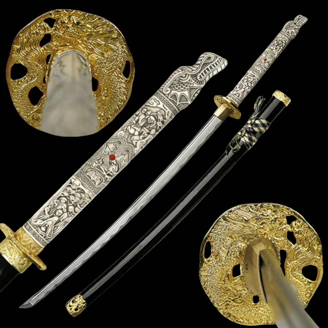 Sabie de Samurai cu Teaca, Decorativa, Inox, 110cm, C-41 - eMAG.ro