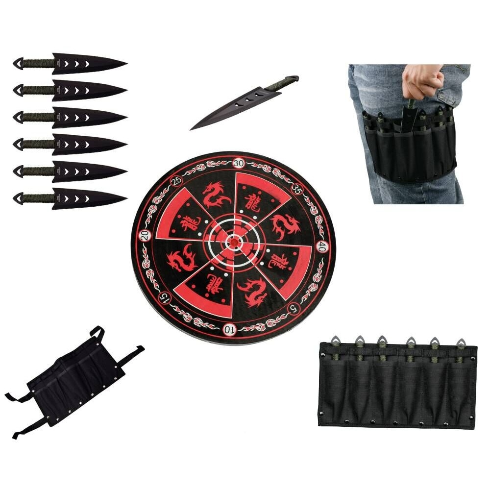 Set de 6 Cutite cu Teaca si Scut, Inox, rc-040-6 - eMAG.ro