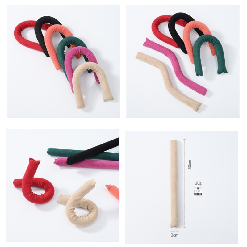 Set 6 Ondulator de par fara caldura, catifea subtire, 30x2 cm ...