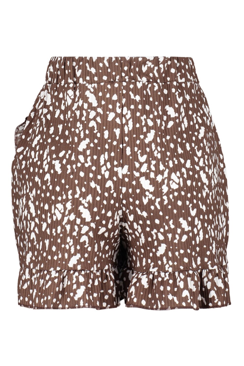Trendyol, Fusta-pantalon cu model si talie inalta, Maro, Alb, XS - eMAG.ro