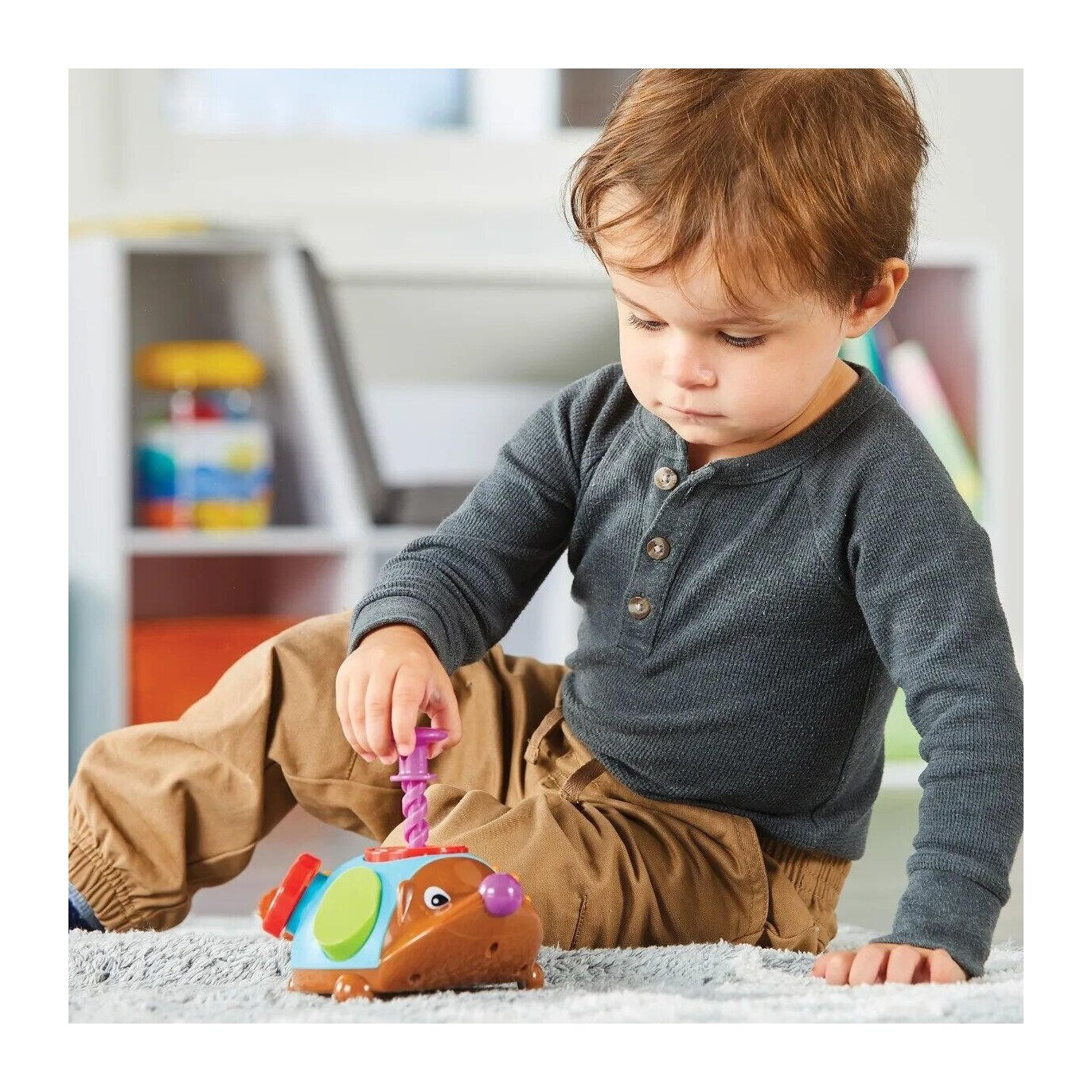 Jucarie educativa cu rotite, joc de motricitate fina Ariciul Pike ...