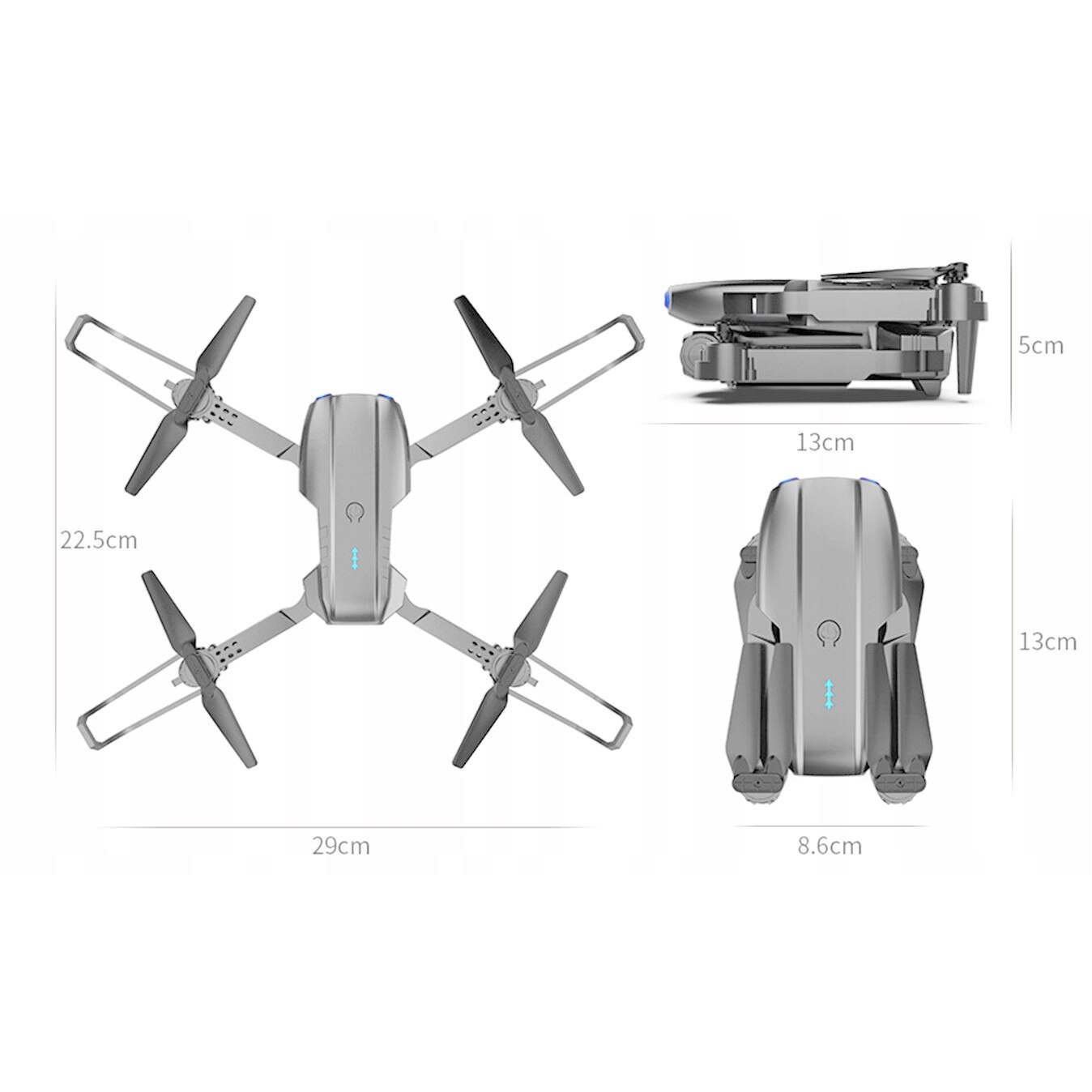 Drona E99, Pro Max, 2 camere, Elice de rezerva, 22.5x29 cm, 250 m - eMAG.ro