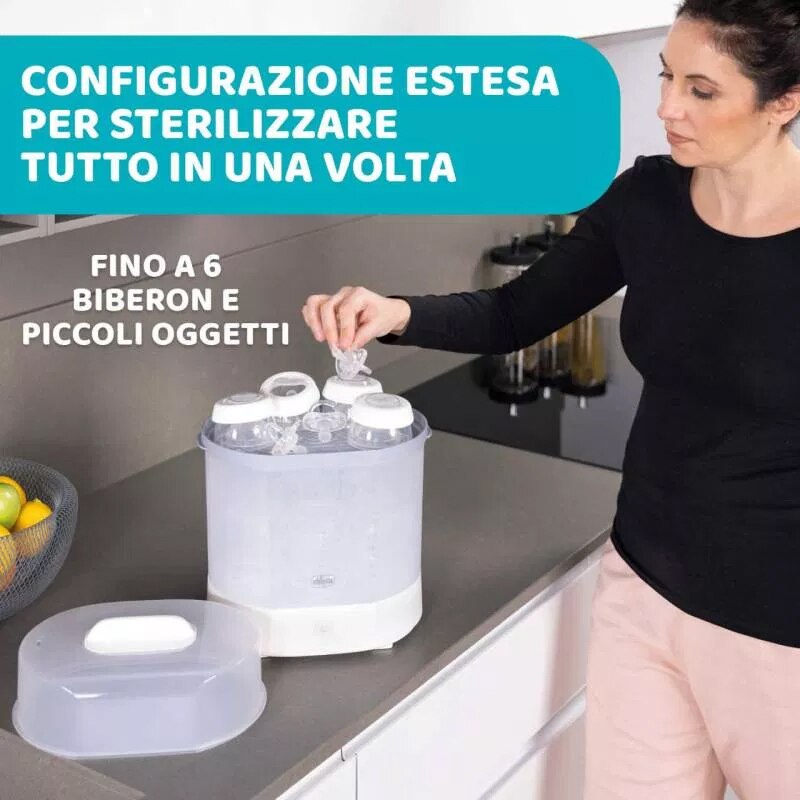 Електрически парен стерилизатор 3 в 1 Chicco 129539, Бял - eMAG.bg