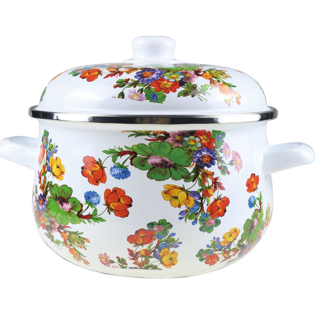 Fazék fedővel, zománcozott, 20 cm, 2,9 l, Grunberg, GR2000, Fehér ...