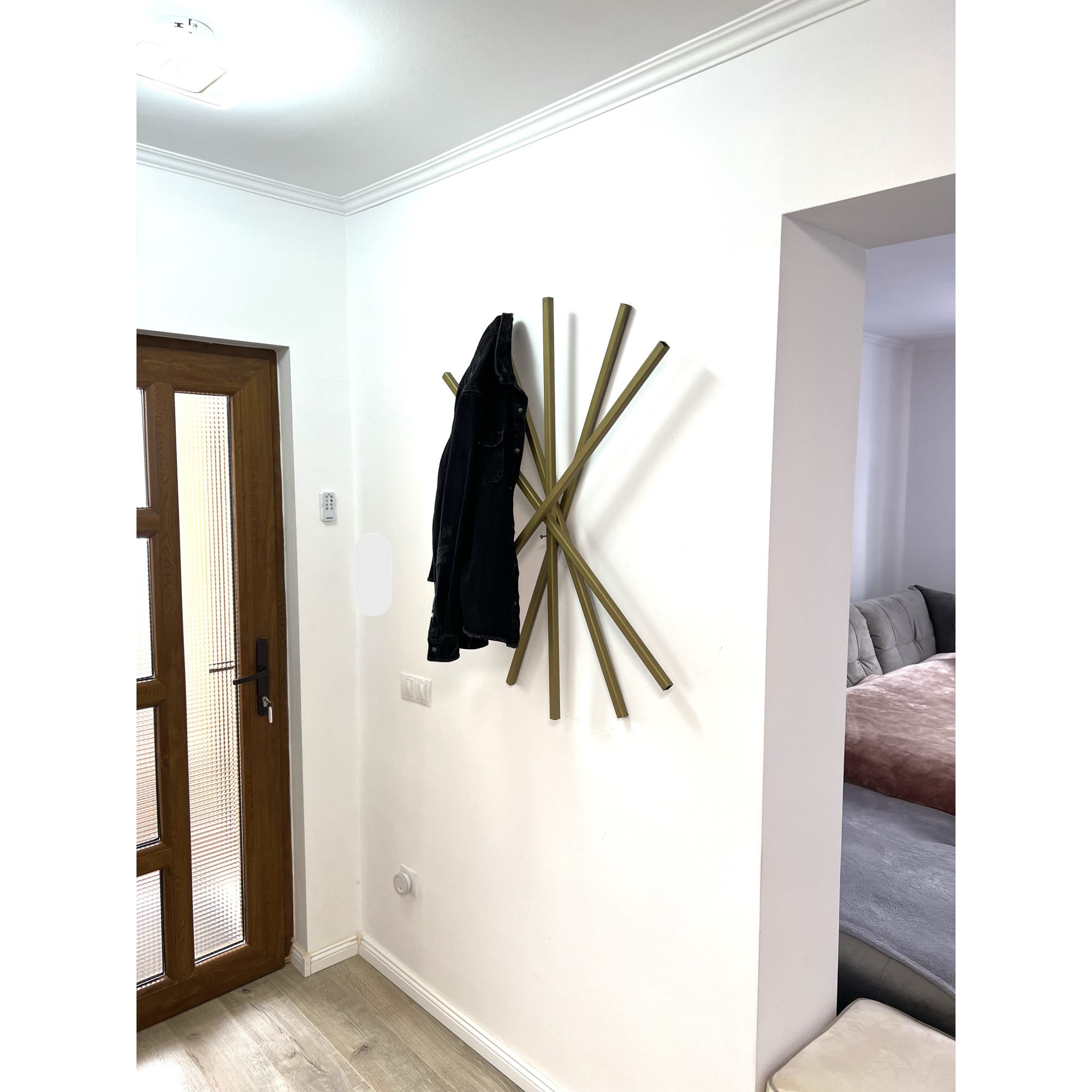 Cuier metalic de perete Kadi Gold, ultra modern, design abstract, 5 ...