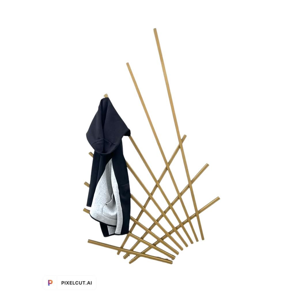 Cuier metalic de perete Sela Gold, ultra modern, design abstract, 11 ...