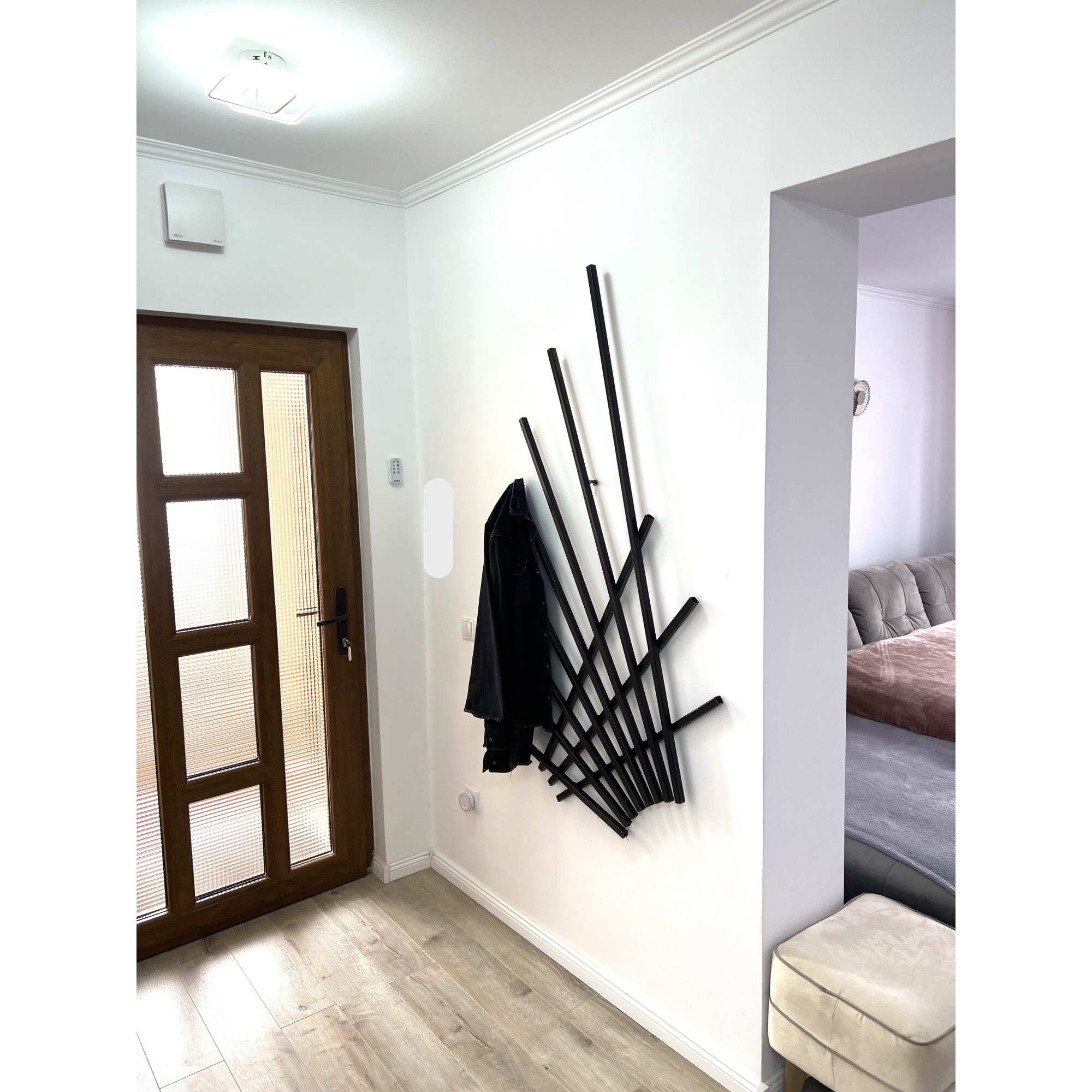 Cuier metalic de perete Sela Gold, ultra modern, design abstract, 11 ...