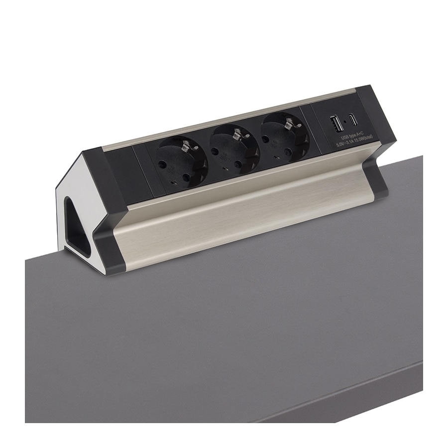 Priza pentru birou Desk Box cu 3 prize Schuko, 1 port incarcare USB de ...