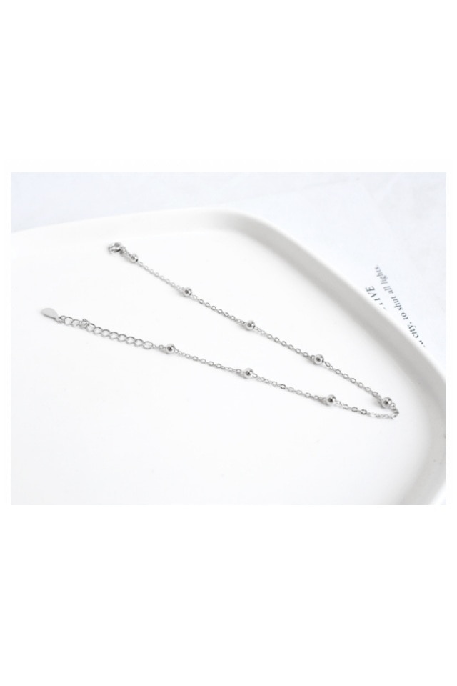 Bratara glezna picior din argint 925 Drop cu pandantive in forma de bilute, lungime ajustabila ...