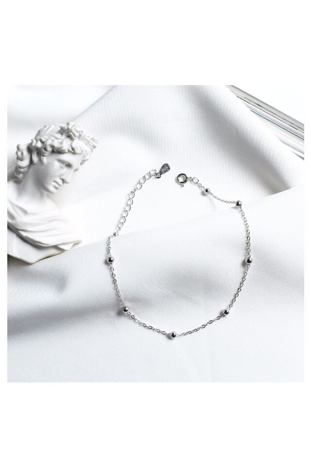 Bratara glezna picior din argint 925 Drop cu pandantive in forma de bilute, lungime ajustabila ...