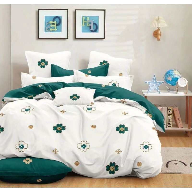 Lenjerie de pat, Jojo Home, 6 piese, 2 persoane, 234x240cm, Finet ...