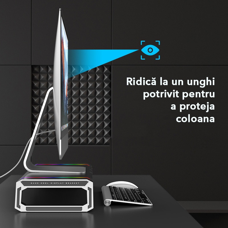 Masuta ergonomica pentru laptop cu lumini gaming RGB si hub USB 3.0 ...