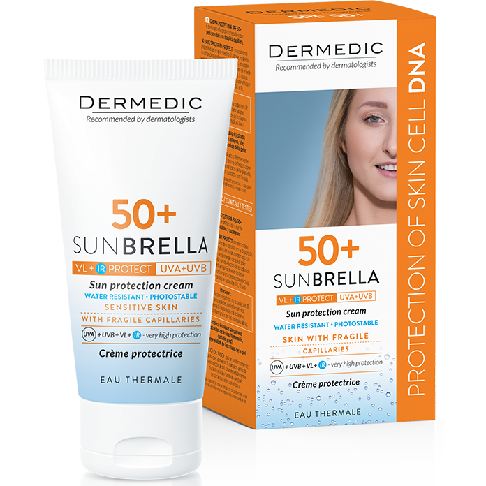 Sunbrella Dermedic fényvédő krém SPF 50+ törékeny hajszálerekkel ...