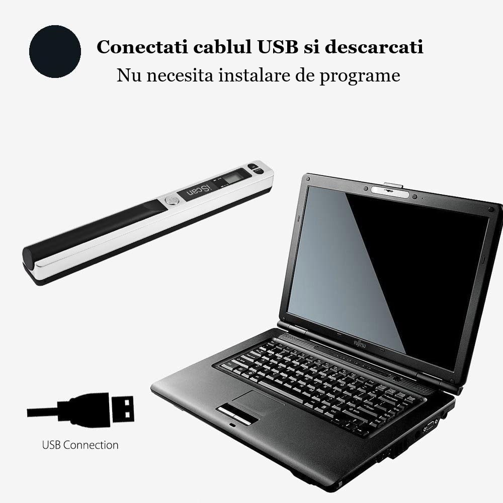 Scanner Portabil Mini, 300DPI/600DPI/900DPI, afisaj LCD, JPG/PDF ...