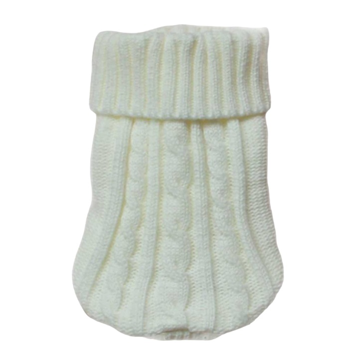 Pulover Tricotat pentru caini de talie mica, Alb, 2XL - 36 cm - eMAG.ro