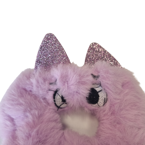 Elastic par pentru fetite, Model pisica, Poliester, Mov - eMAG.ro