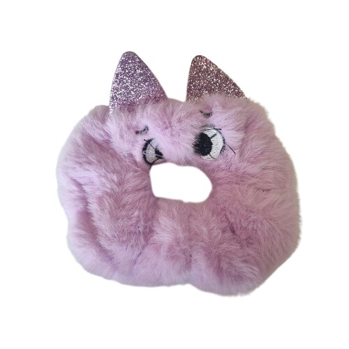 Elastic par pentru fetite, Model pisica, Poliester, Mov - eMAG.ro