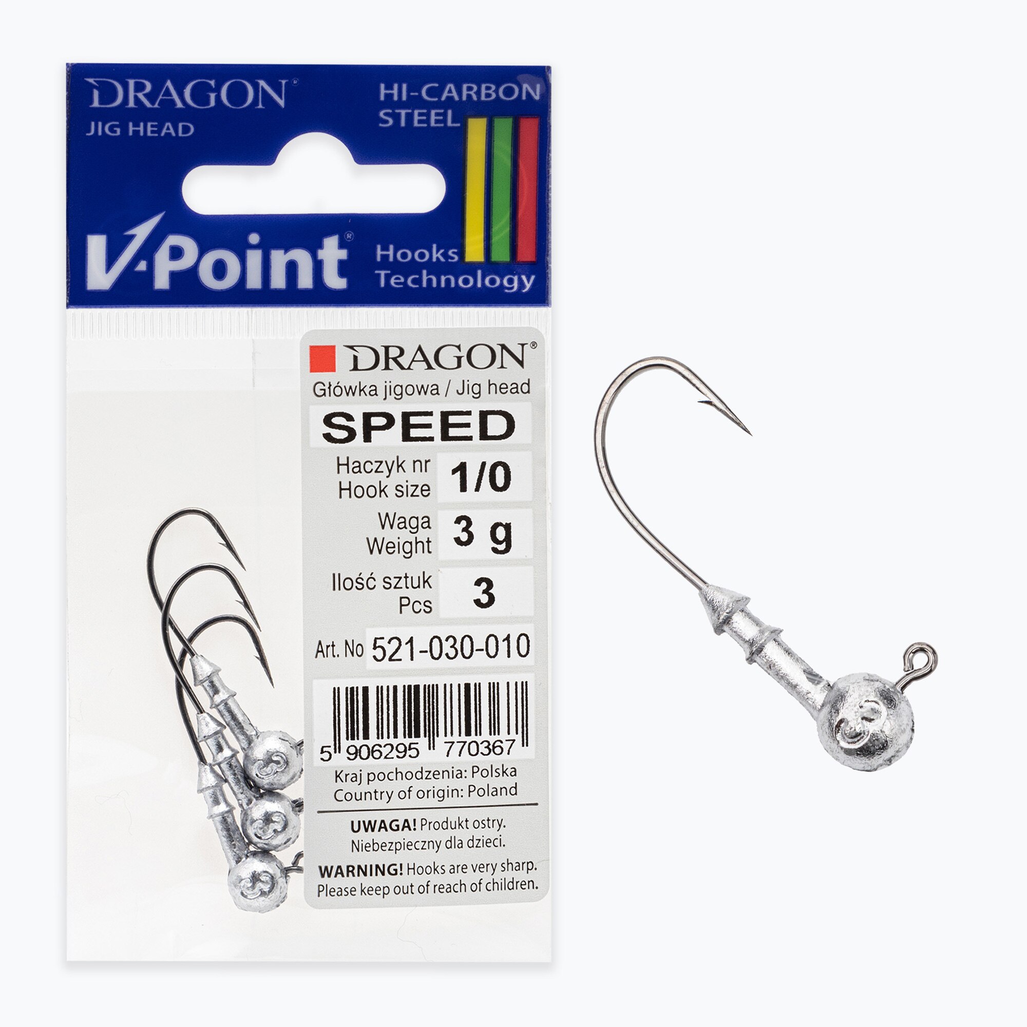 Cap jig DRAGON V-Point Speed 3g 3 buc negru PDF-521-030-010 - eMAG.ro