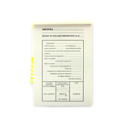 Decont de cheltuieli, format A5, orientare portret, 100 file - eMAG.ro