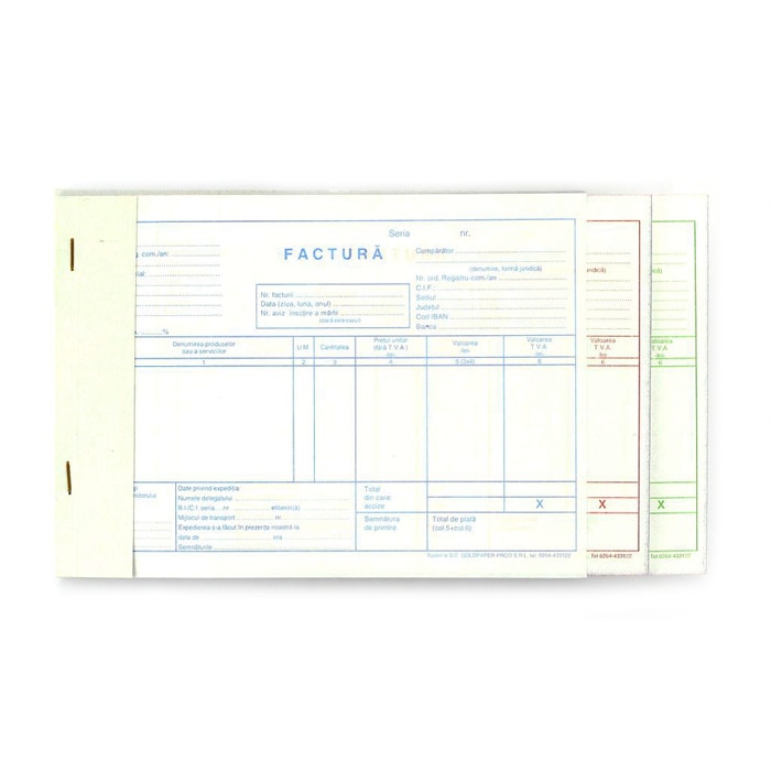 Facturi, format A5, orientare vedere, 150 file, coperti carton duplex ...