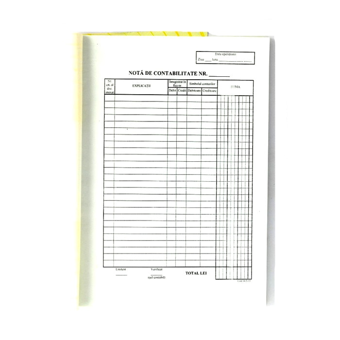 Nota contabila, format A4, orientare portret, 100 file - eMAG.ro
